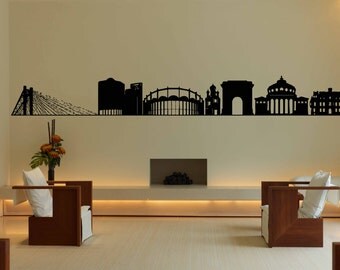 Unique skyline wall sticker related items | Etsy