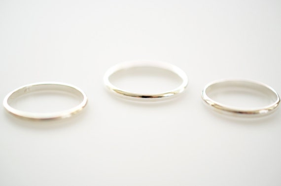 Sterling Silver 2mm Band Ring Simple Band Ring Sterling