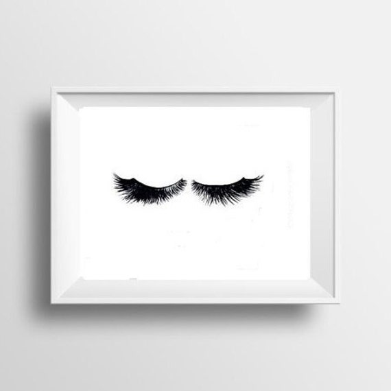 printable Eye lash art fashion decal Printable vanity Wall