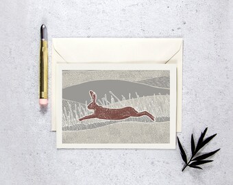 Items similar to Bunny Greeting Card - Bunny Rabbit in the Woods- Repro ...