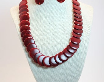 Items similar to Red Tagua Necklace on Etsy