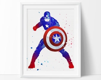 Superhero watercolor | Etsy