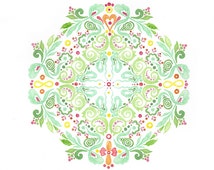 Unique watercolor mandala related items | Etsy