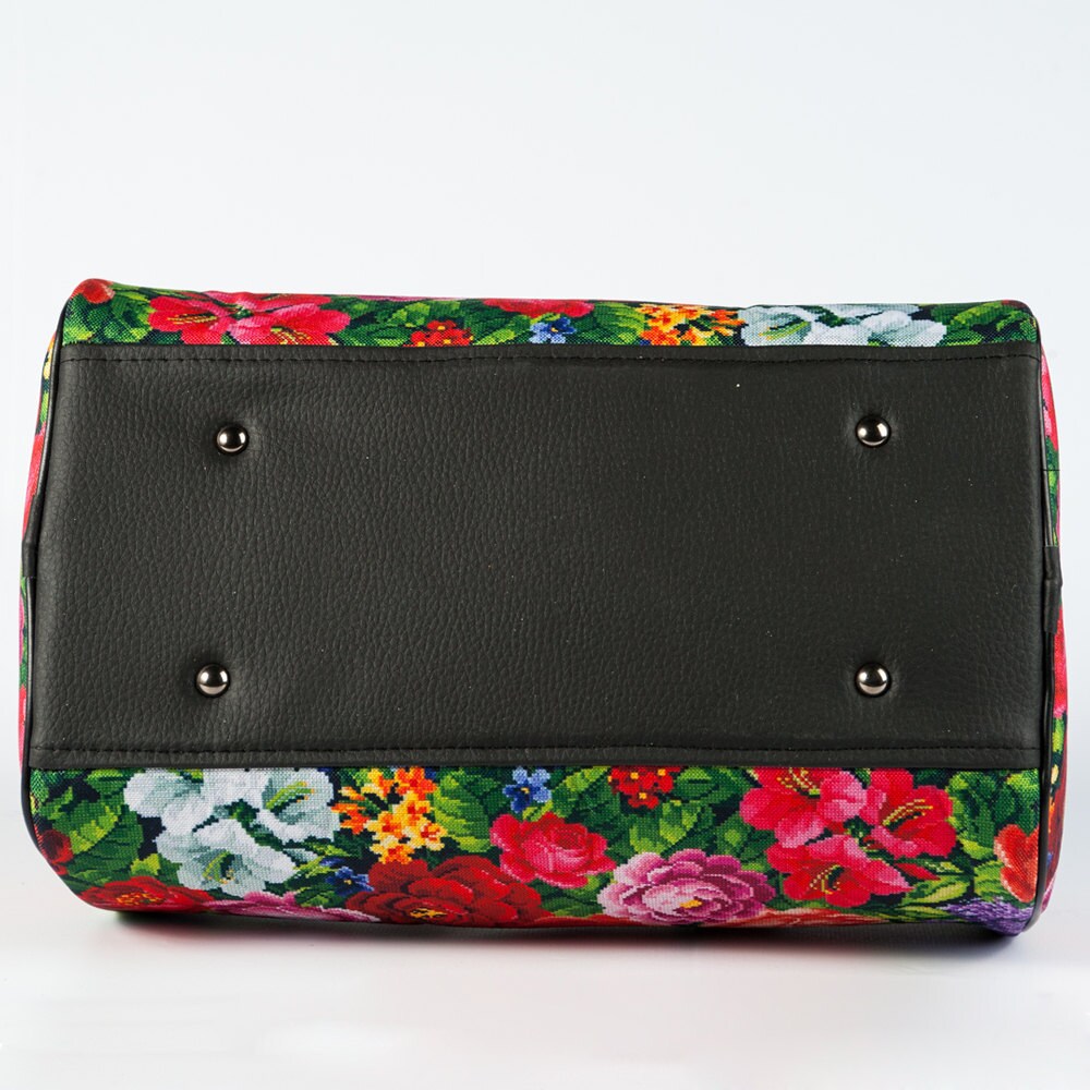 Bright Floral Printed Handbag Top Handle Purse by MyBrightBag