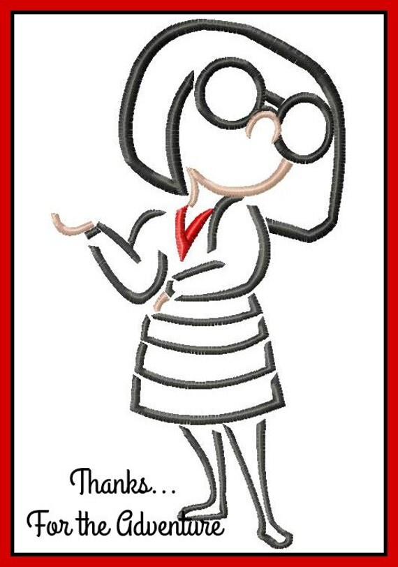 Edna Mode from the Incredibles Sketch Digital Embroidery
