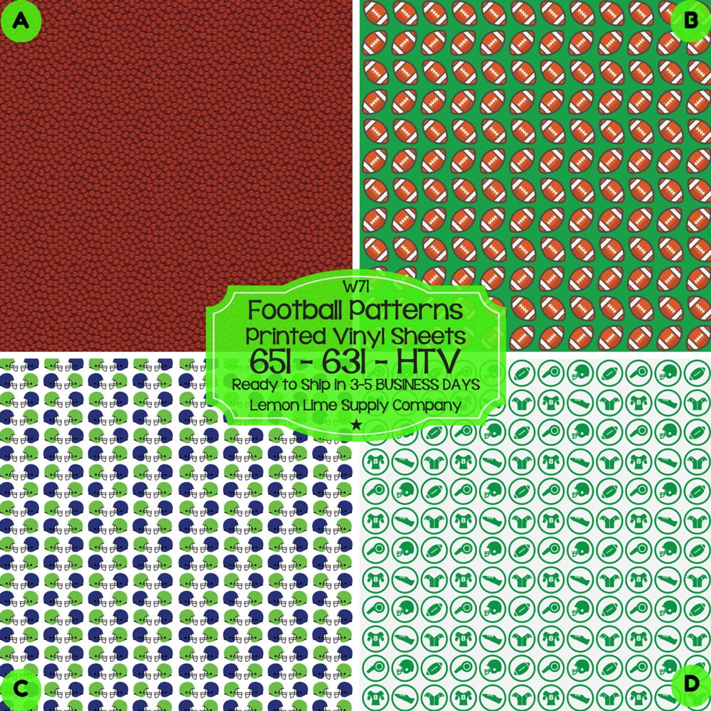 Football Patterned Vinyl/Printed Heat Transfer Vinyl/Patterned