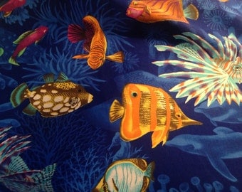 Tropical fish fabric | Etsy