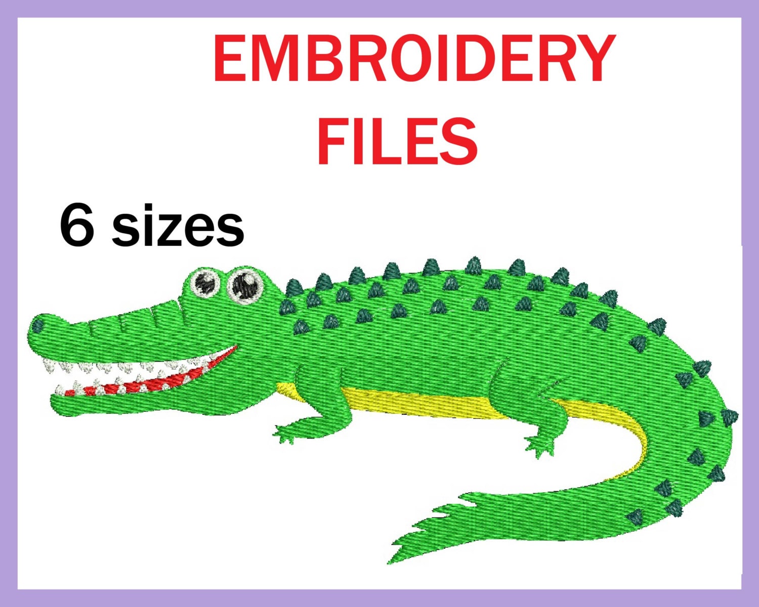 Crocodile Design for Embroidery Machine Digital Graphic