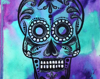 Unique sugar skull painting related items | Etsy