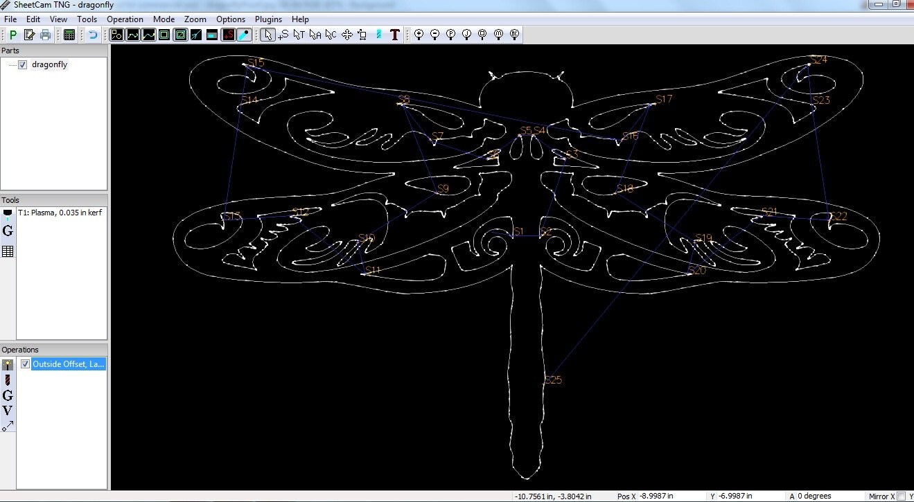 Dragonfly DXF SVG files for plasma cutting water jet laser cnc