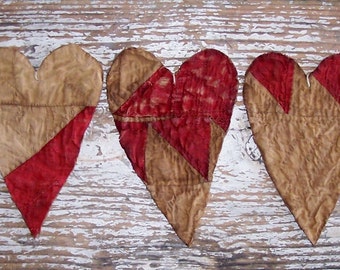 Primitive Dolls Americana Hearts Folk Art by PrairiePrimitives