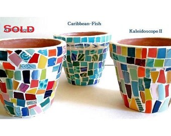 Mosaic flower pot | Etsy