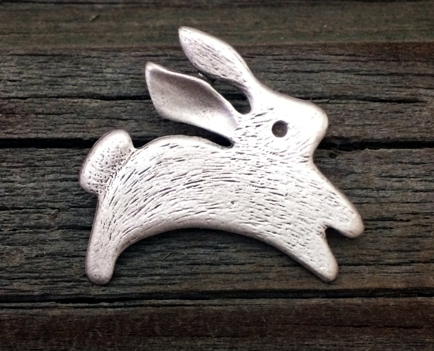 Bunny Pewter Pin Rabbit Pin Cute Pin Bunny Brooch