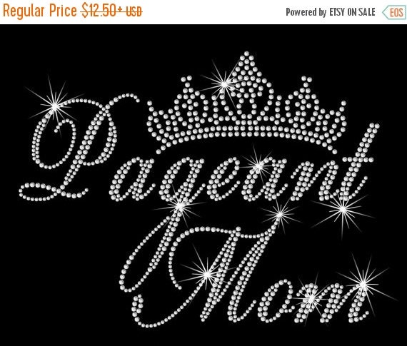 9.6 wide PAGEANT MOM rhinestone iron on transfer by MyFairysCloset