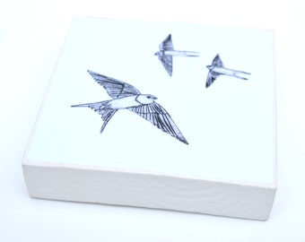 Bird woodblock print | Etsy