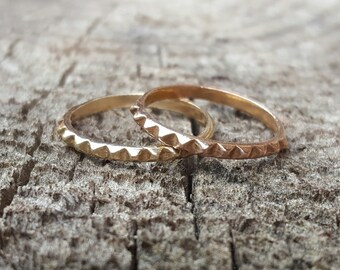 Stud Ring Unique Gold band Gold Wedding Band 18k solid gold