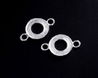 4 of 925 Sterling Silver Round Links Connectors 10mm. by bymitena
