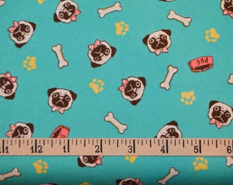 Unique pug fabric related items | Etsy