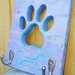 Dog leash holder-Key hanger rack-Paw print & by Love4PawsCafe
