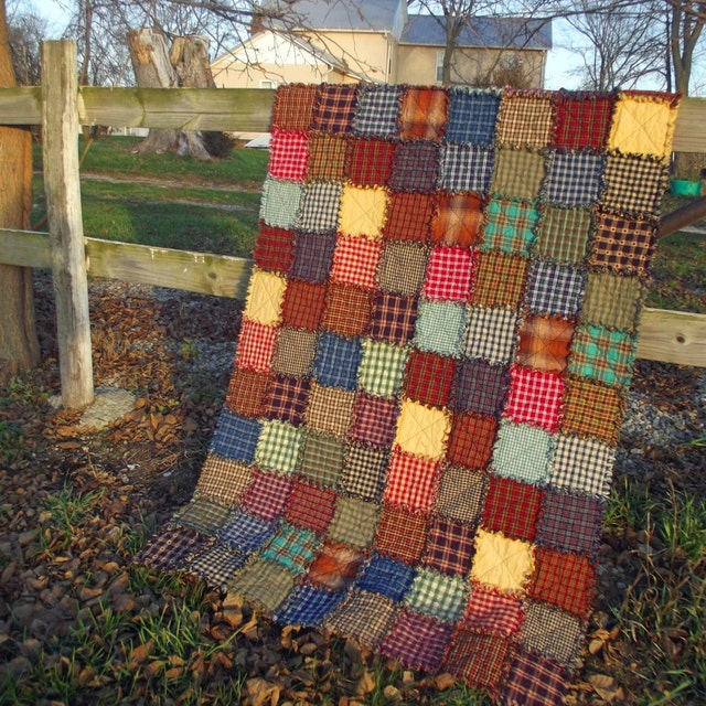 Rustic Handmade Rag Quilts for the Whole by TheLaughingBlackbird