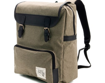 Simple cotton Square Backpack Charcoal Gray by BagDoRi on Etsy