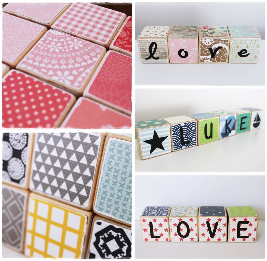 Custom Name Blocks // Wooden Name Blocks // Personalised Baby