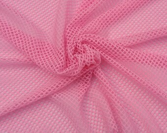 Navy White Stripe Fishnet Lace Fabric Cotton SPANDEX by Koshtex