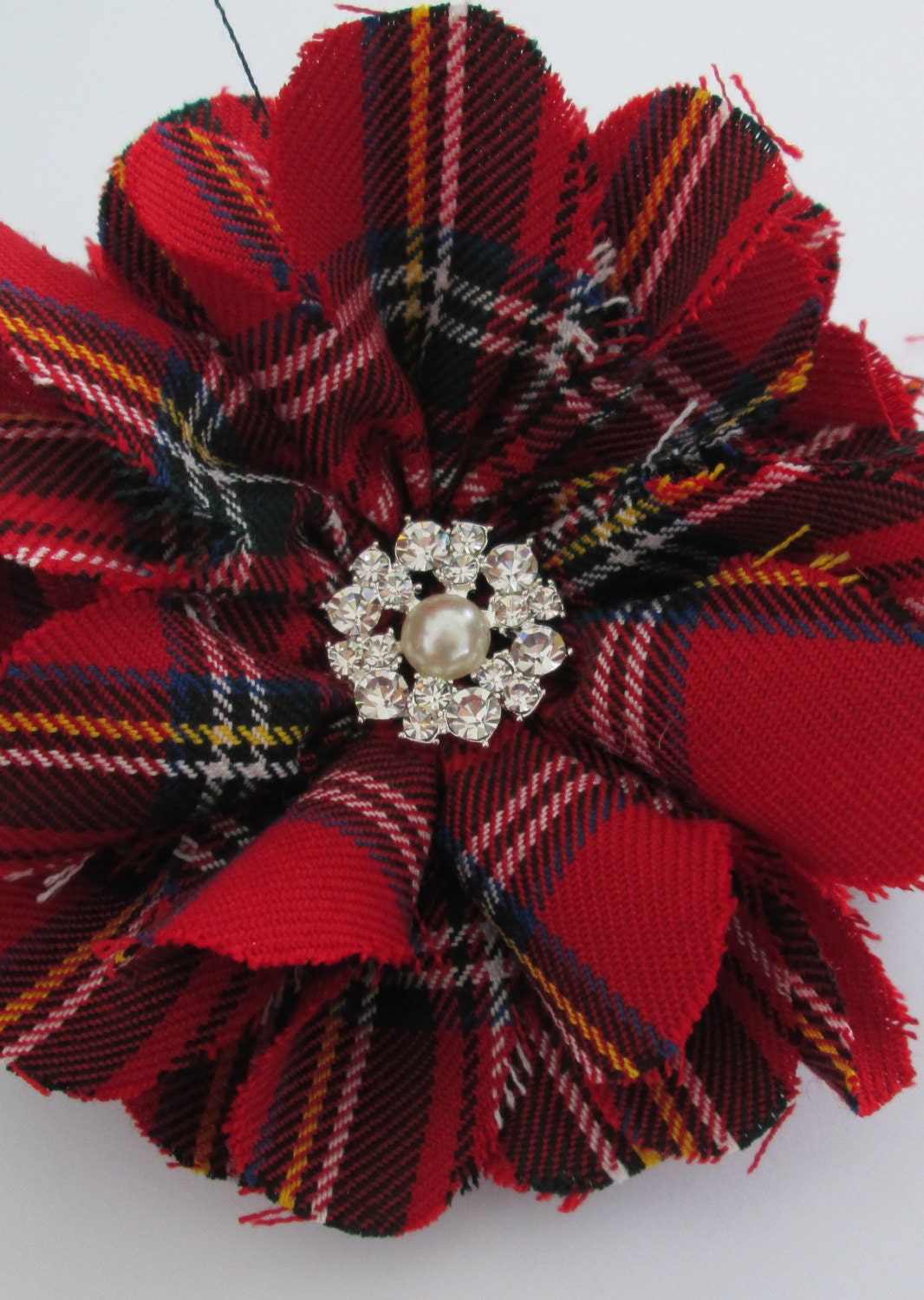 Scottish Tartan Brooch Plaid Scottish Brooch Red Tartan