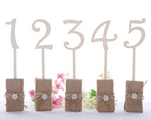 Popular items for burlap table numbers on Etsy