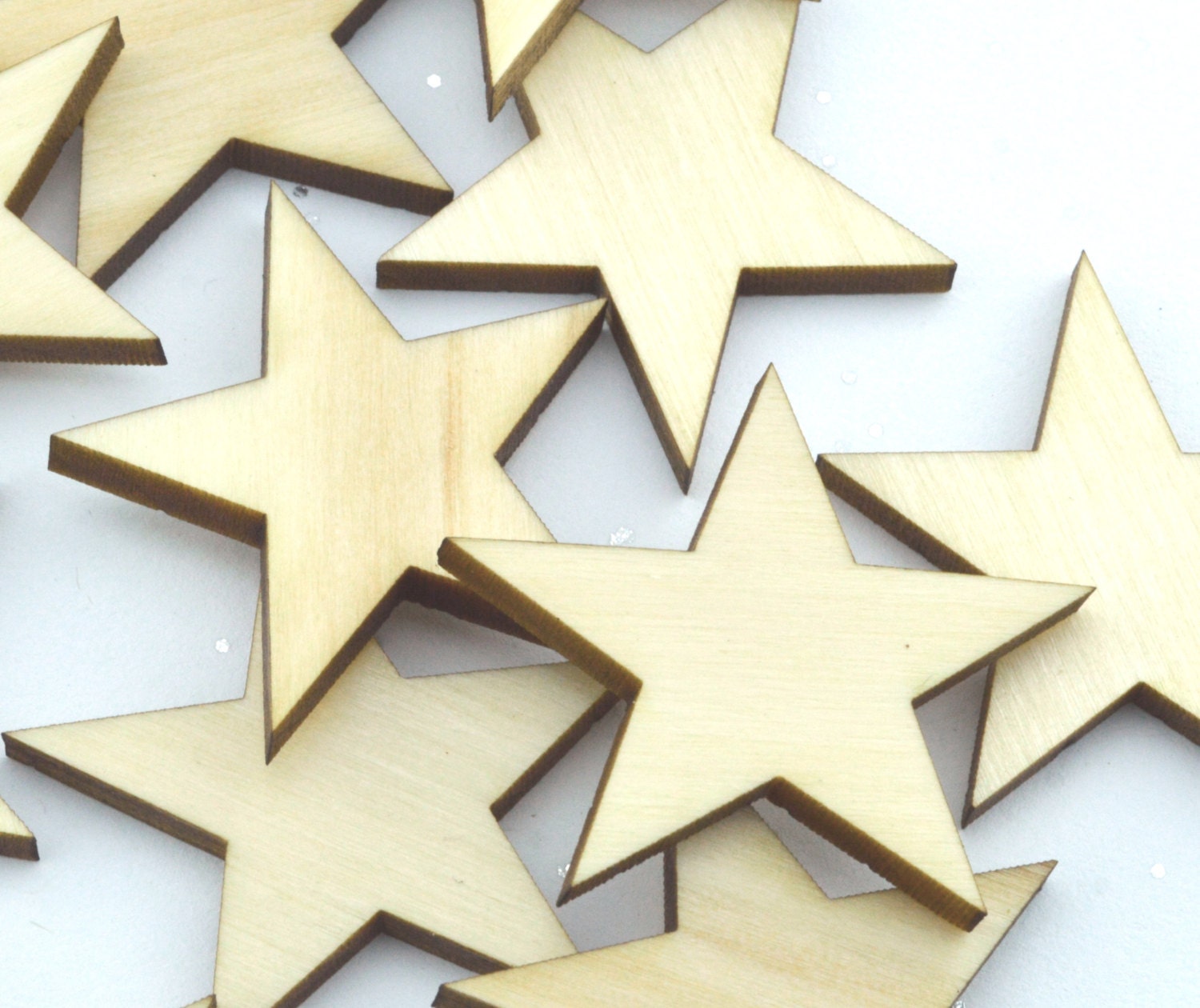 Crafting Supplies 50 Laser cut wooden stars