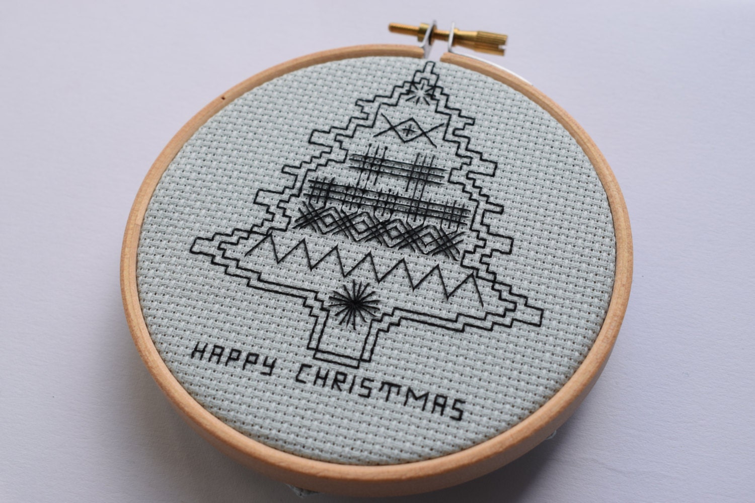 Christmas tree / Blackwork / Black work embroidery pattern