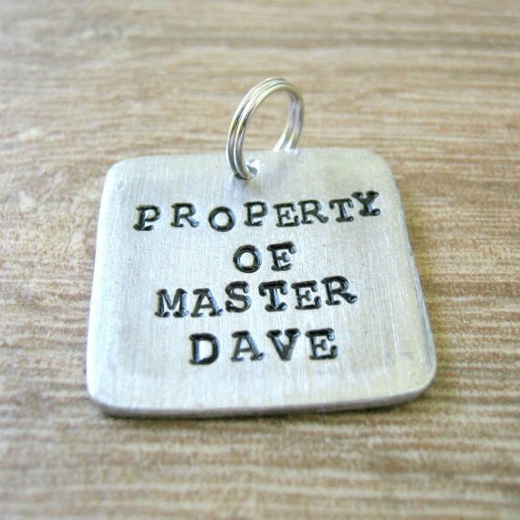 Personalized Slave Tag Property of Master Tag BDSM slave