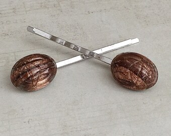 Items similar to Brown Hair Pins Brown Hair Flowers Chololate Brown ...