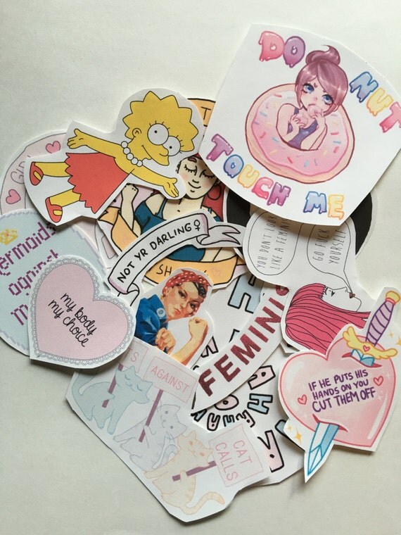 Pastel Grunge Feminist Sticker Pack Of 7 By Spunsugarspiderwebs