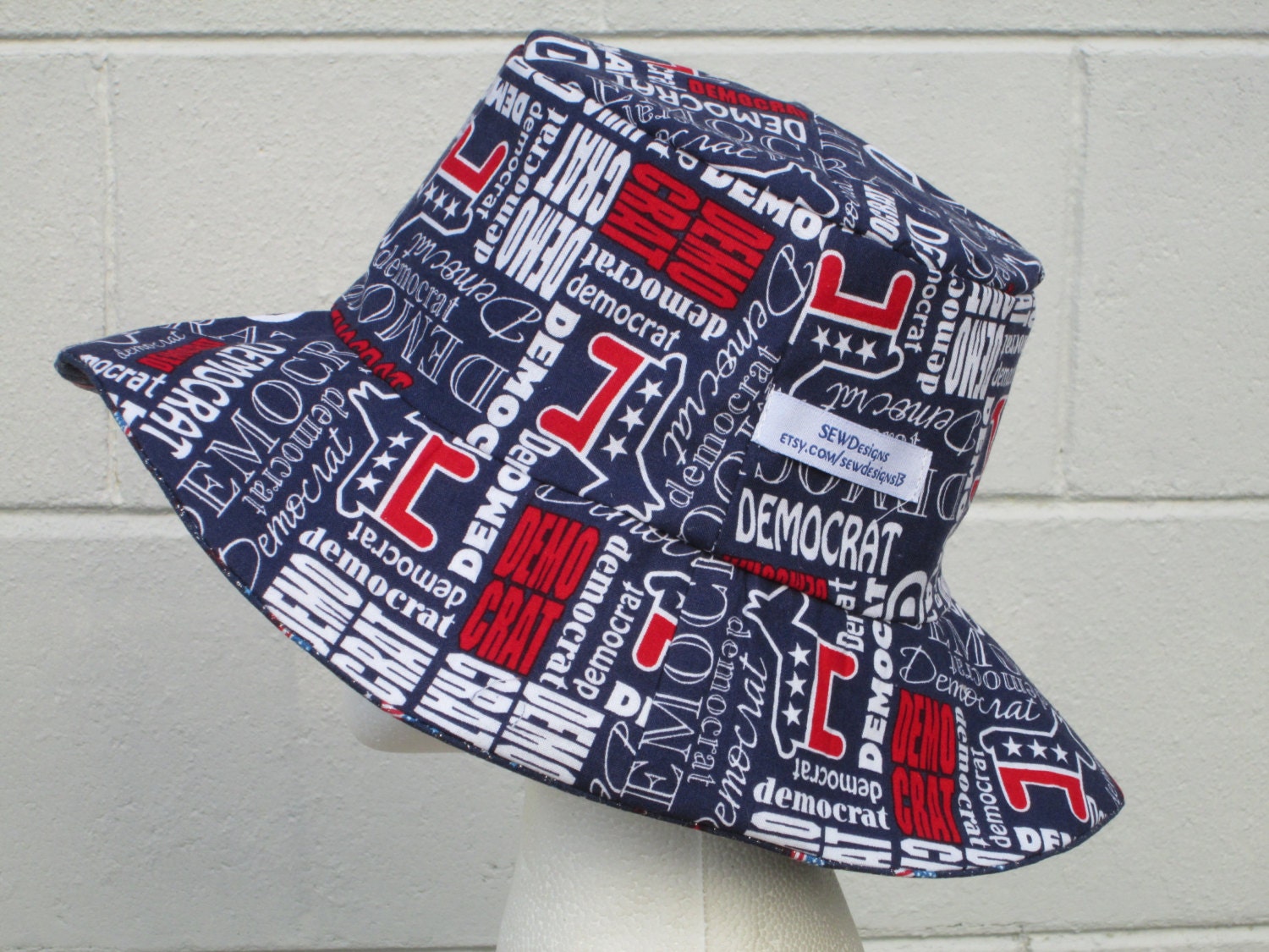 Bucket Hat 23 Large Democrat Party with mini American