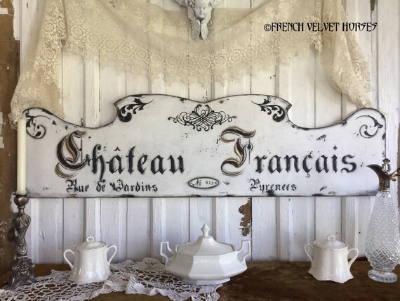 FRENCH CHATEAU WOOD Sign Chateau Francais by FrenchVelvetHorses