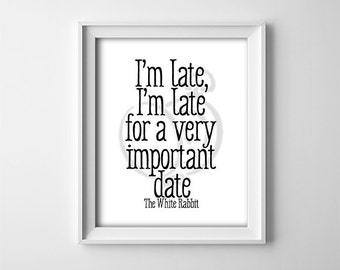 I'm late i'm late | Etsy