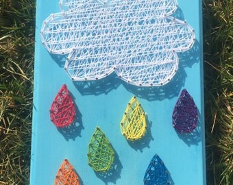 Rainbow rain clouds | Etsy