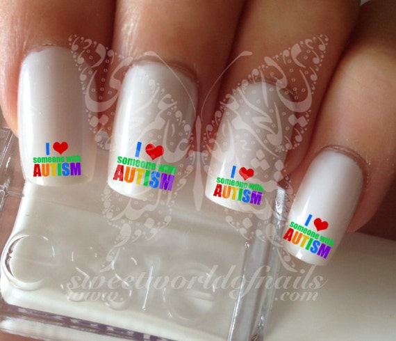 Autism Awareness I love someone with Autism Nail Art by SWNails