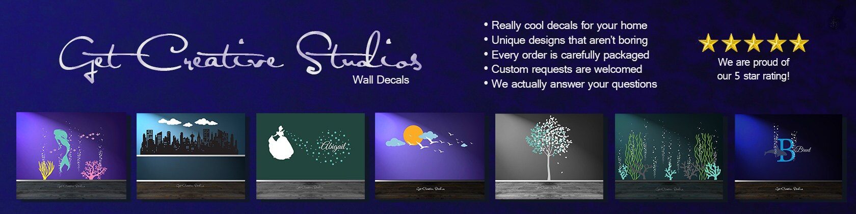 Top Selling Wall Decals for Your Home or by GetCreativeStudios