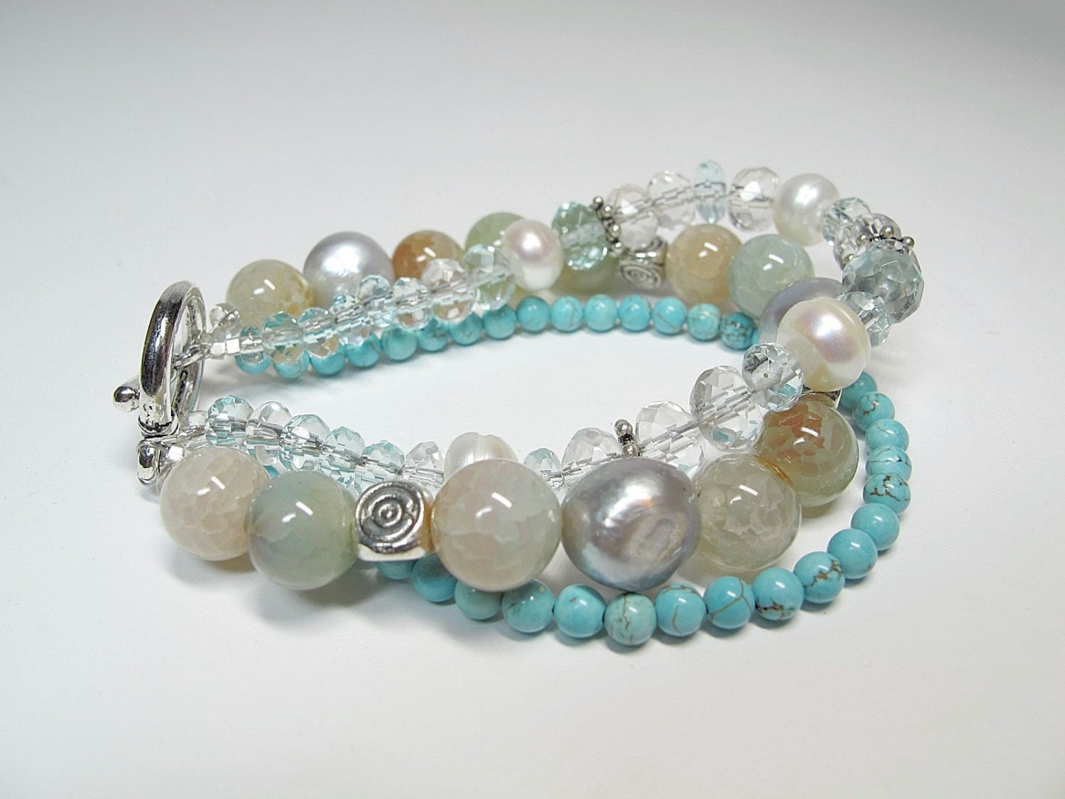 Multi strand bracelet Gemstone bracelet by TwinCreeksCharming