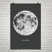Full Moon Poster. La Luna Moon. Lunar Moon. Vintage by ILKADesign