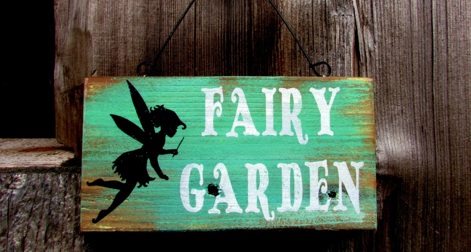 Barn Wood Sign Fairy Garden Sign Garden Sign Rustic Sign