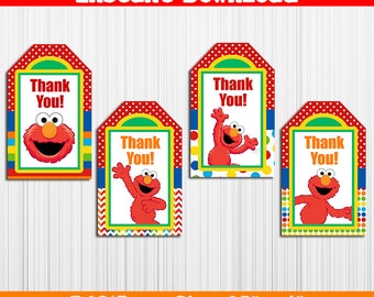 Elmo thank you tags | Etsy