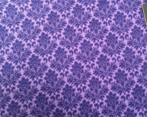 Purple Damask Fabric Premium Quilting Cotton with Lavender