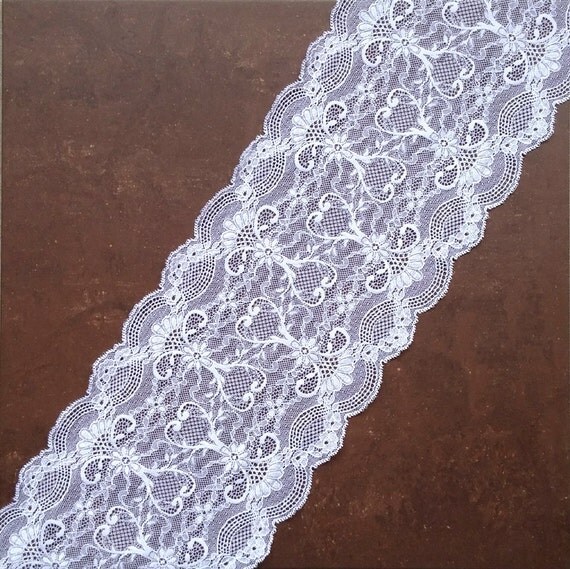 Stretch Lace white color white lace fabric Elastic lace Stretch Lace white color white lace fabric Elastic lace