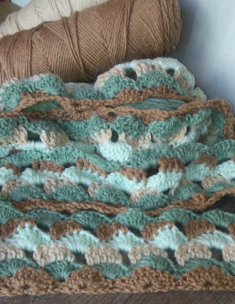Crochet Shell Stitch Afghan Shell Stitch Beach Themed by 6inthemix