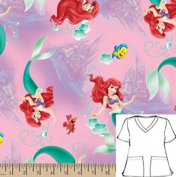 Disney The Little Mermaid Ariel nursing hospital mens womens