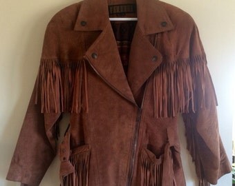 Suede fringe jacket | Etsy