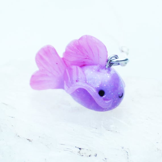 Fancy purple catfish charm kawaii fish charm by FoxAndTiger